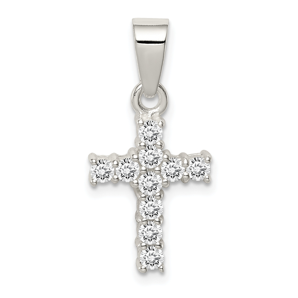 Hail Mary Gifts | Jewelry | Sterling Silver Cz Cross Pendant | Poshmark